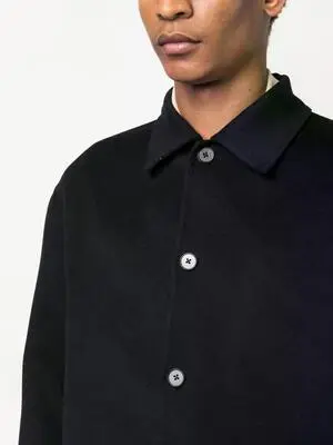 JIL SANDER Long-sleeve Cashmere Shirt Jacket - Blue