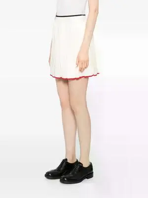 Thom Browne Pleated Knitted Mini Skirt - Neutrals
