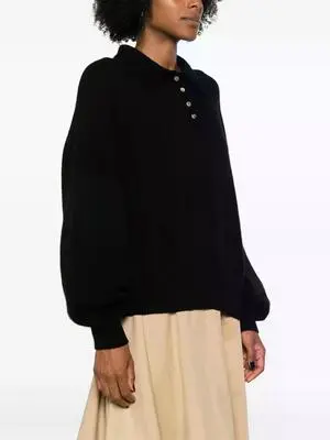 Khaite Rene Cashmere-blend Polo Jumper - Black