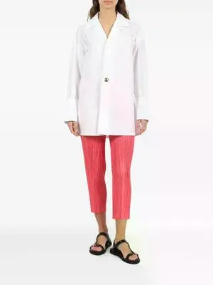 Issey Miyake Coral Cropped Pleated Trousers