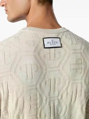Philipp Plein Jacquard Logo Crew Neck Sweater