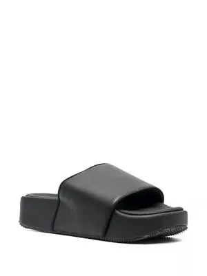 Y3 Plain Leather Slides