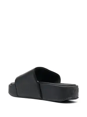 Y3 Plain Leather Slides