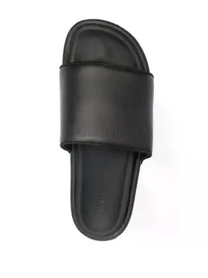 Y3 Plain Leather Slides