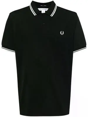 Comme Des Garçons X Fred Perry Striped Polo Shirt - Green
