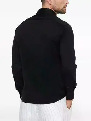 Brunello Cucinelli Spread-collar Cotton Shirt - Black