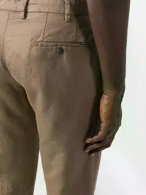 LARDINI Straight-leg Linen Trousers - Brown