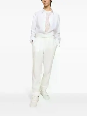 Dolce & Gabbana Linen Tailored Trousers - White
