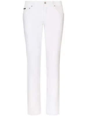 Dolce & Gabbana Logo Plaque Stretch-cotton Skinny Jeans