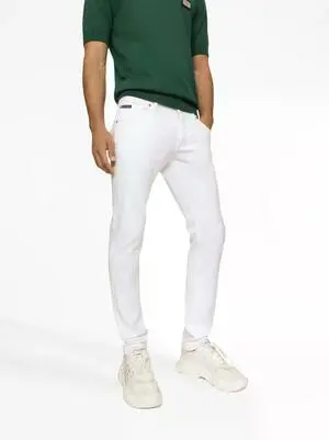 Dolce & Gabbana Logo Plaque Stretch-cotton Skinny Jeans