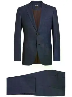 Zegna Centoventimila Single-breasted Wool Suit - Blue