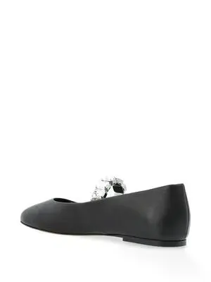 Casadei Crystal-embellished Ballet Flats