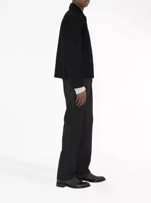 Burberry Gabardine Harrington Jacket With Embroidered Logo - Black