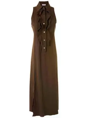 AMIR SLAMA Ruffle-trim Maxi Dress