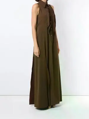 AMIR SLAMA Ruffle-trim Maxi Dress