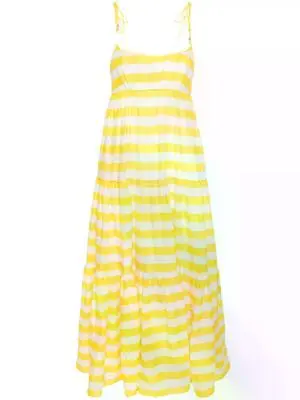 Zimmermann Alight Striped Linen Midi Dress