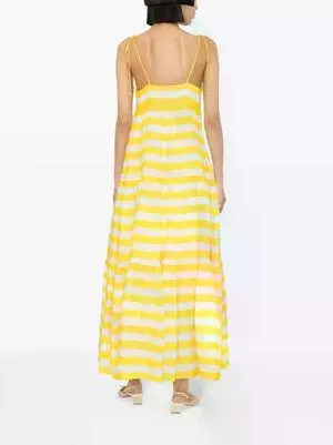 Zimmermann Alight Striped Linen Midi Dress