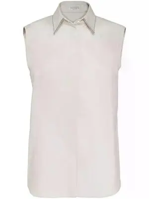 Brunello Cucinelli Plain Sleeveless Shirt