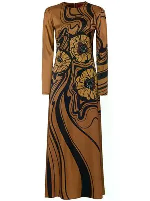 La DoubleJ Clingy Swing Maxi Dress - Orange