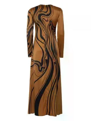 La DoubleJ Clingy Swing Maxi Dress - Orange