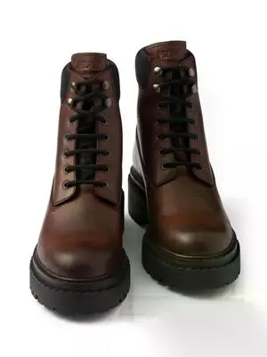 Prada Leather Lace-up Ankle Boots