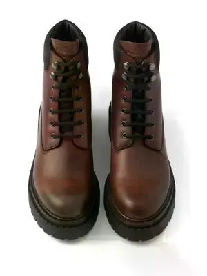 Prada Leather Lace-up Ankle Boots