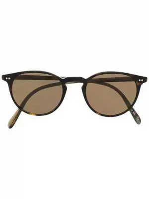 Oliver Spencer Riley Round-Frame Sunglasses Brown