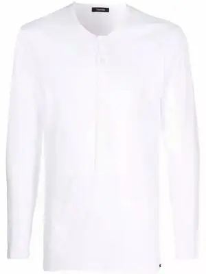 TOM FORD Round-neck Henley T-shirt - White