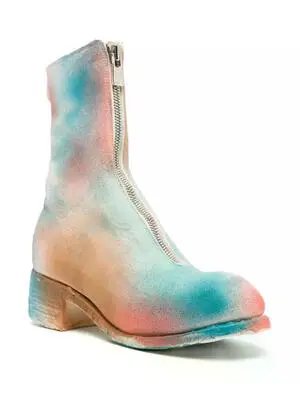 Guidi Spray-paint Effect Boots - Blue