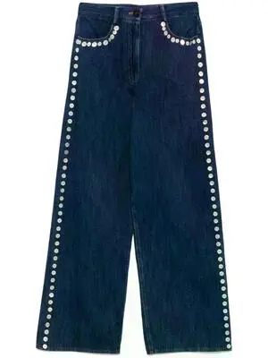 FORTE_FORTE Button-detail Straight-leg Jeans - Blue