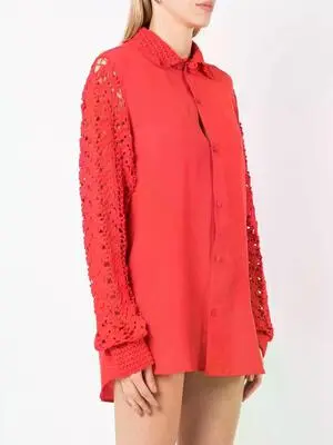 AMIR SLAMA Floral-lace Detail Shirt