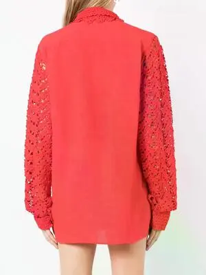 AMIR SLAMA Floral-lace Detail Shirt