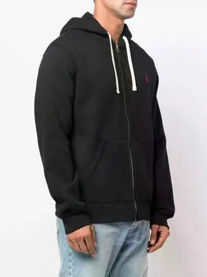 Polo Ralph Lauren Embroidered-logo Zip-up Hoodie - Black