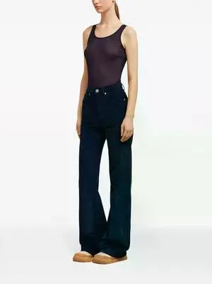 AMI Paris Semi-sheer Round-neck Tank Top - Blue