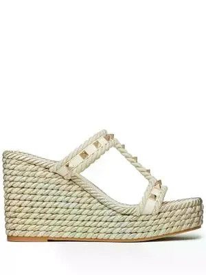 Valentino Garavani Rockstud Torchon 90mm Wedge Sandals