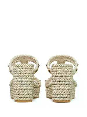 Valentino Garavani Rockstud Torchon 90mm Wedge Sandals