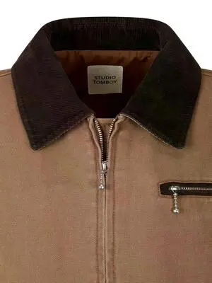 STUDIO TOMBOY Corduroy-collar Cropped Jacket - Neutrals