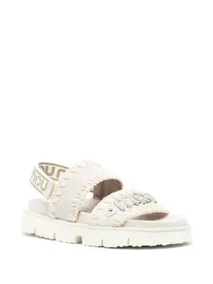 Mou Crochet-trim Logo-plaque Sandals