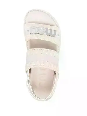 Mou Crochet-trim Logo-plaque Sandals