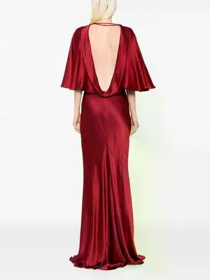 Michelle Mason Capelet-sleeve Gown