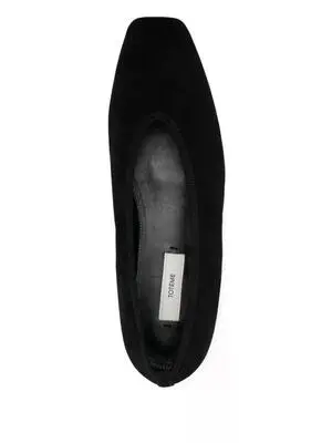 TOTEME Suede Ballerina Flats - Black