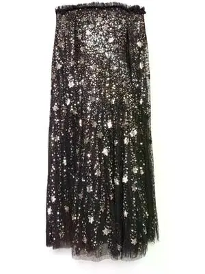 NEEDLE & THREAD Shooting Stars Cape Ankle Dress - Black