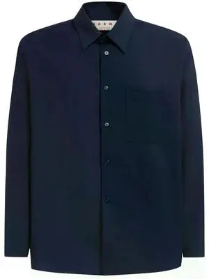 Marni Logo-patch Virgin-wool Shirt
