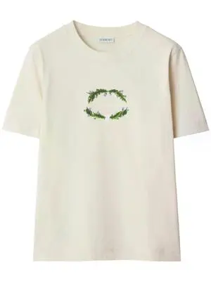 Burberry Logo-embroidered Cotton T-shirt