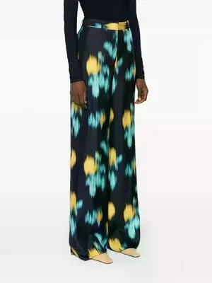 LANVIN Abstract-print Wide-leg Trousers