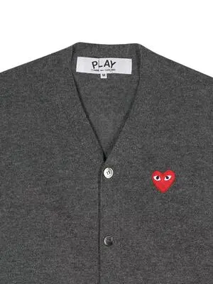 Play Comme Des Garcon Heart-patch Wool Cardigan