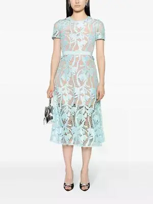 SELF-PORTRAIT Guipure-lace Flared Midi Dress