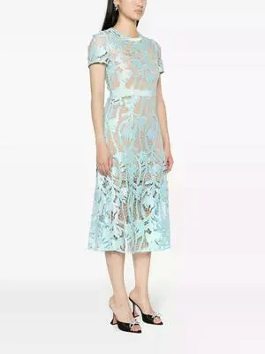 SELF-PORTRAIT Guipure-lace Flared Midi Dress