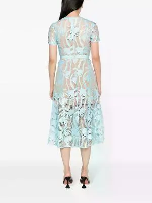 SELF-PORTRAIT Guipure-lace Flared Midi Dress