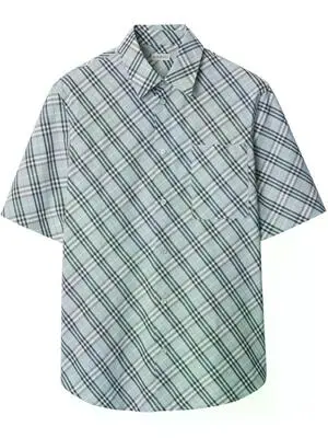 Burberry Check-pattern Shirt - Blue